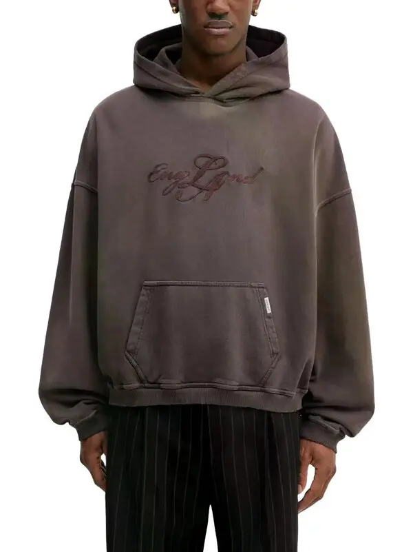 REPRESENT Embroidered Hooded Sweatshirt - Grey