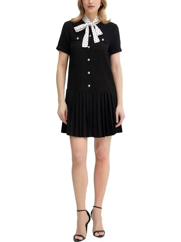 SILVIAN HEACH Scarf-detail Pleated Mini Dress - Black