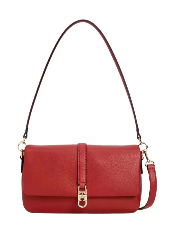 Tommy Hilfiger Logo Plaque Shoulder Bag - Red