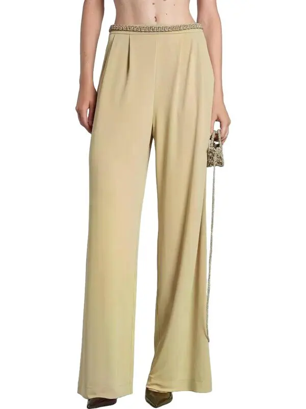 HIBOURAMA Bea Pleated Wide-leg Trousers - Green