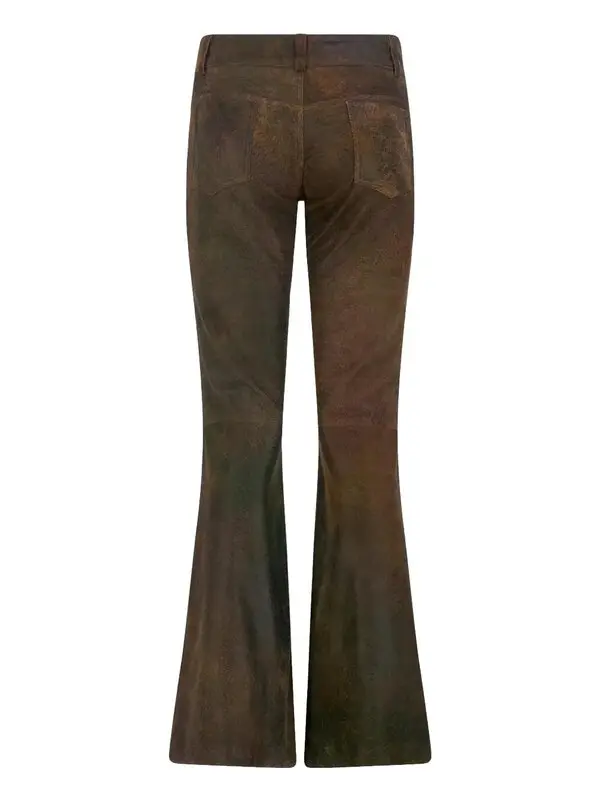 DANCASSAB Rina Lambskin Flared Trousers - Brown