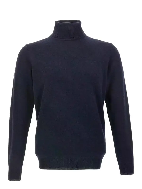 KANGRA Roll-neck Wool Sweater - Blue