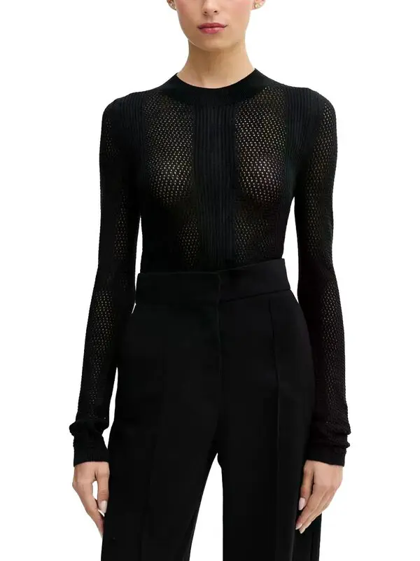 Sisley Open-knit Sweater - Black