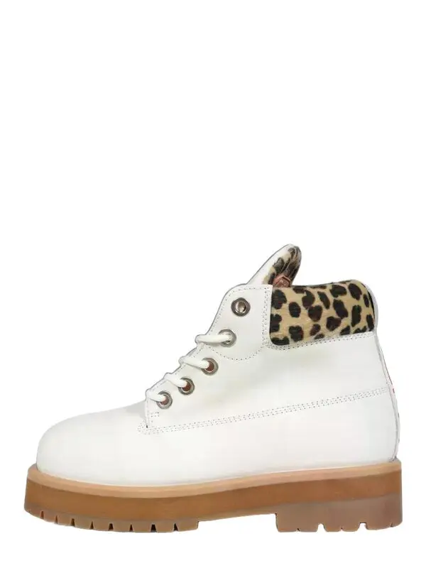 PDF Strada Low Cheetah-print Boots - White