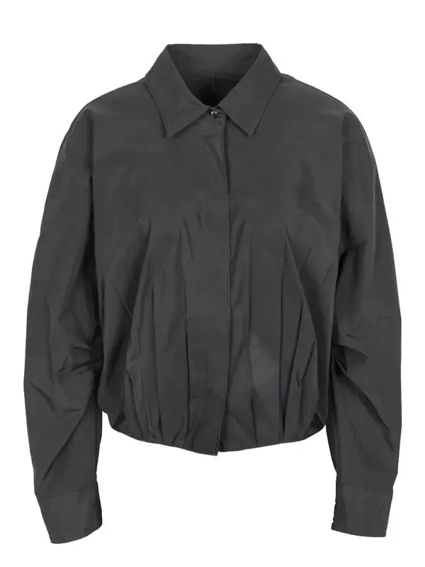 LESS Pleated Long-sleeve Shirt - Black