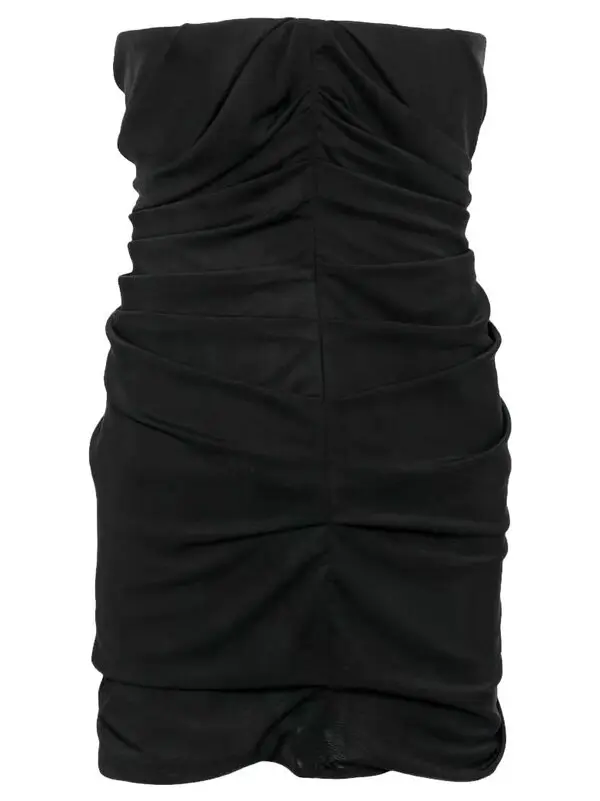 Alex Perry Strapless Tucked Mini Dress - Black