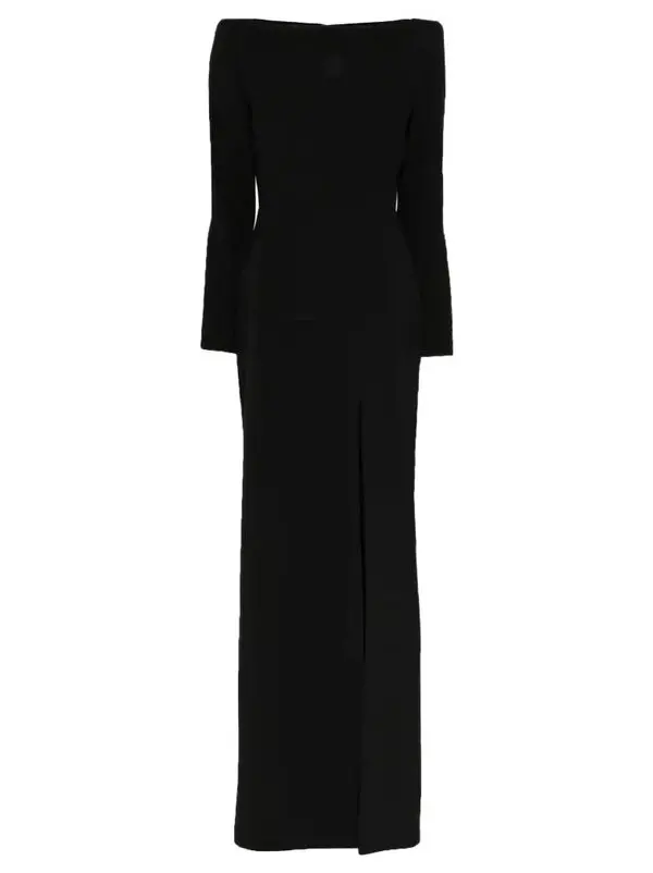Alex Perry Boatneck Long Sleeves Gown - Black