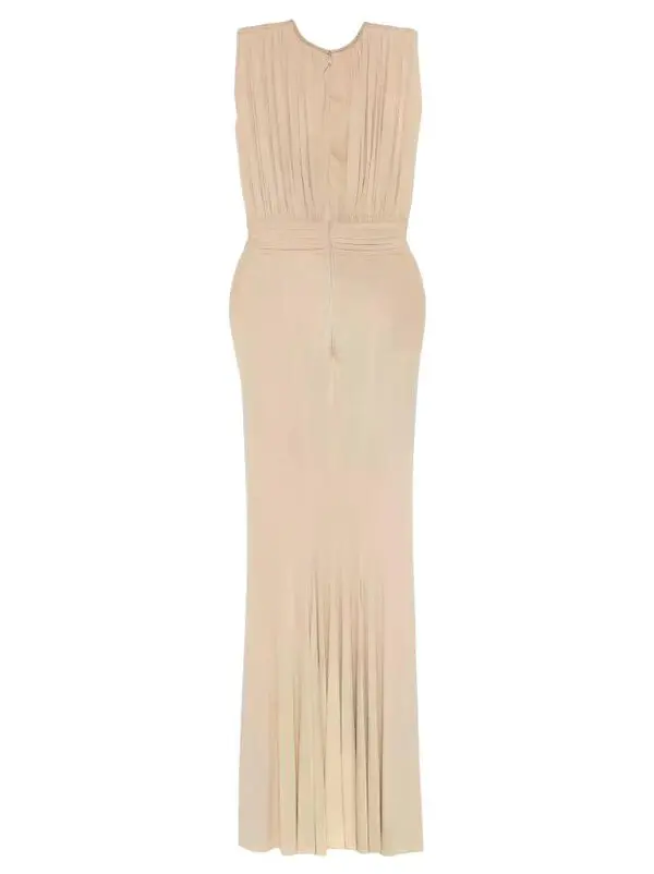 HERVE L. LEROUX Draped Fishtail Gown - Neutrals