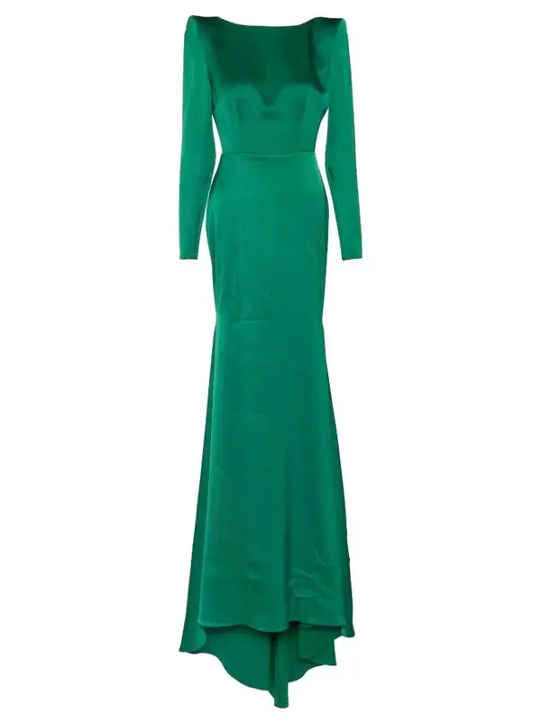 Alex Perry Long Sleeves Fishtail Gown - Green