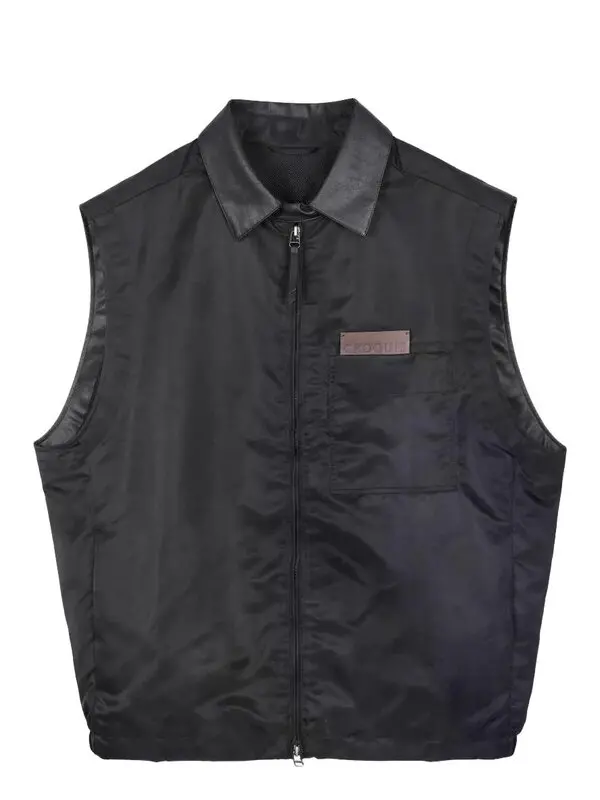 CROQUIS Logo-patch Zip-up Gilet - Black