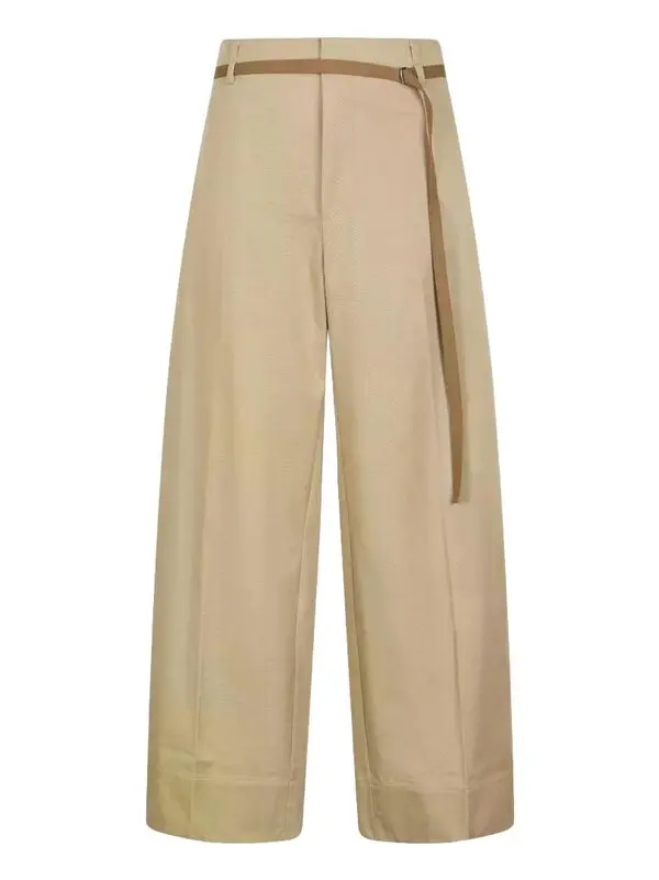 CROQUIS Belted Straight-leg Trousers - Neutrals