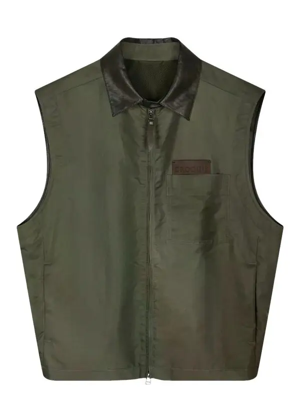 CROQUIS Zip-up Pocket-detail Vest - Green