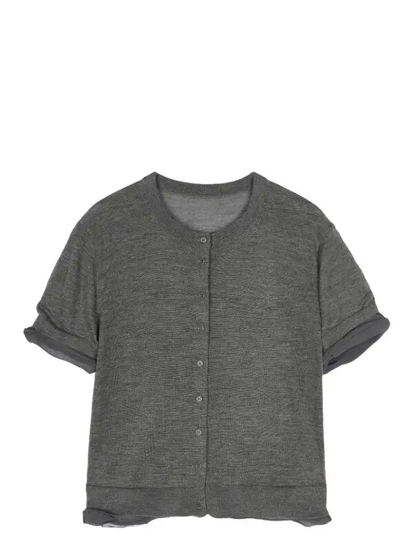 LESS Short-sleeved Cardigan - Grey