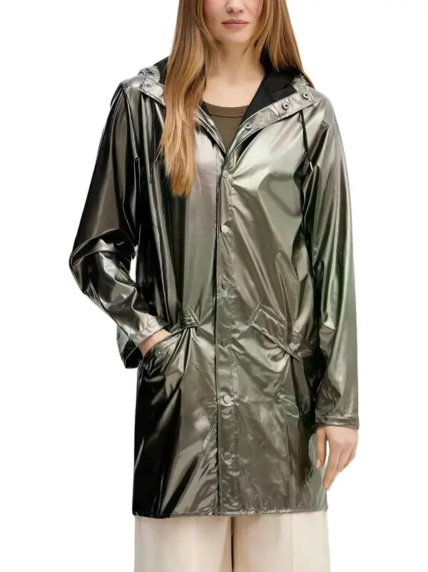 Rains Button-up Hooded Coat - Grey