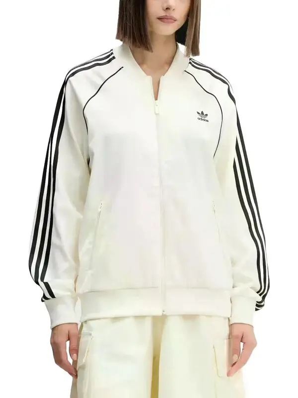 Adidas Sst Zip Striped Sweatshirt - Neutrals