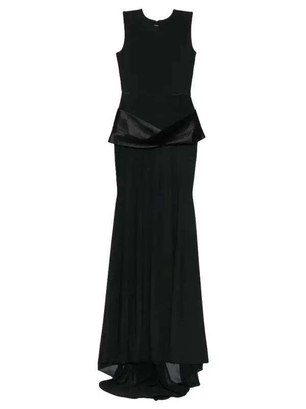 Alex Perry Strapless Corseted Draped Dress - Black