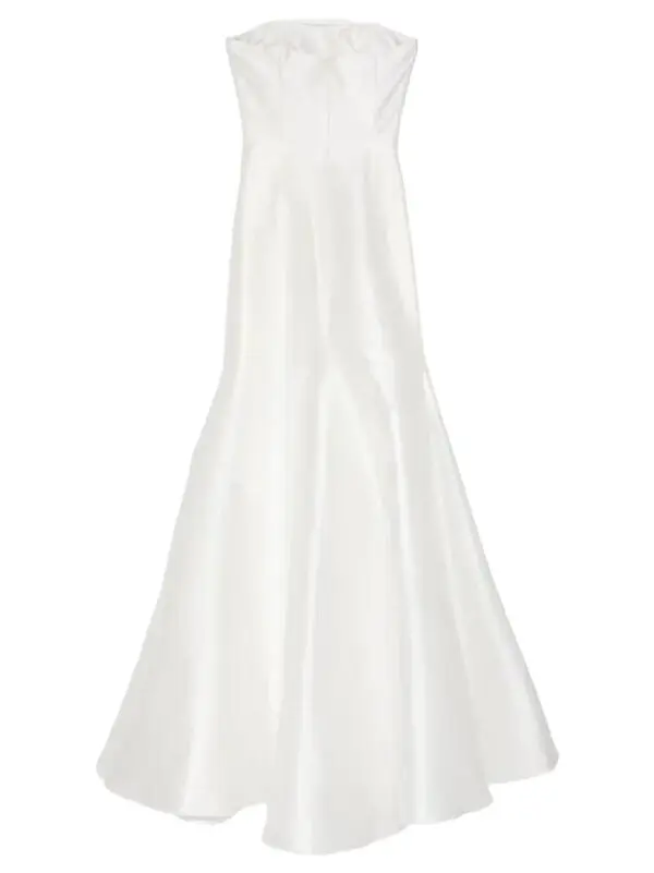 ISABEL SANCHIS Ruched Strapless Gown - White