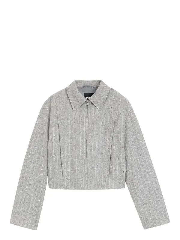 BOSS Regular-fit Jacket In Striped Flannel - Patterned