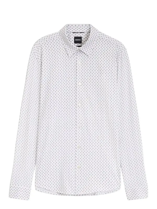 BOSS Slim-fit Printed Shirt - Khaki