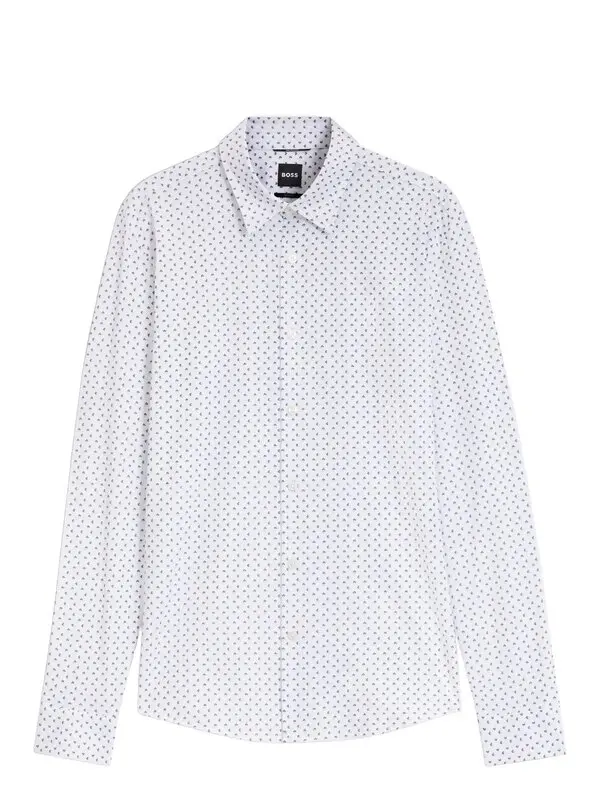 BOSS Slim-fit Printed Shirt - Light Blue