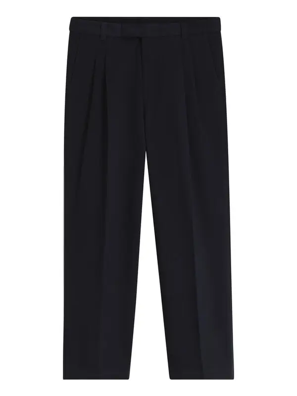 BOSS Relaxed-fit Dress Pants In Italian Stretch Cotton - Dark Blue