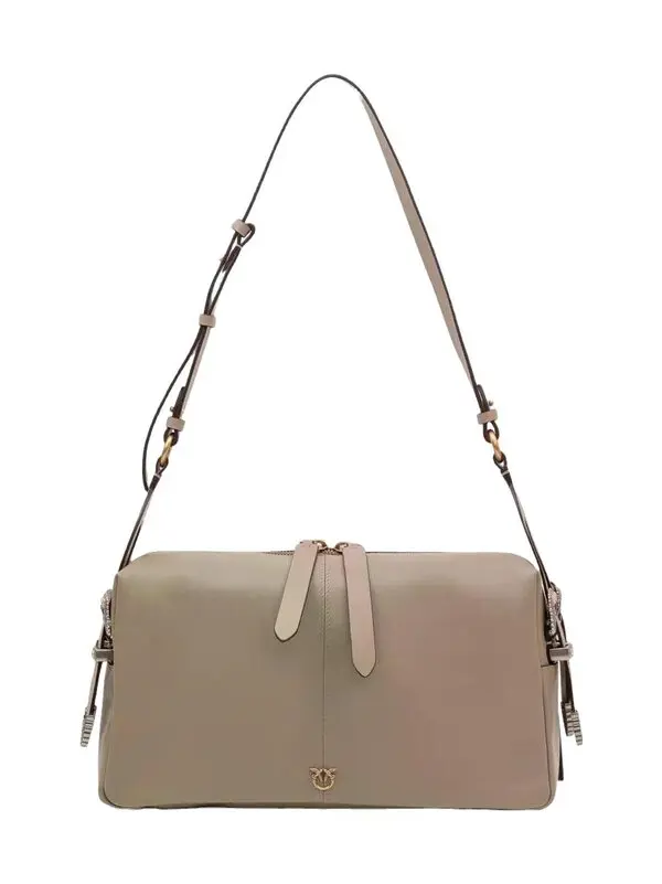 Pinko Buckle-detail Love Birds Shoulder Bag - Neutrals