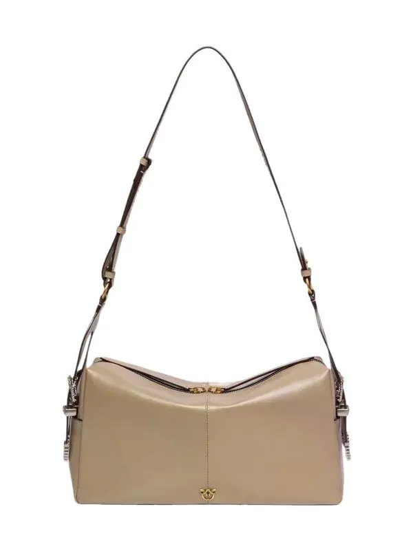 Pinko Buckle Detail Shoulder Bag - Neutrals