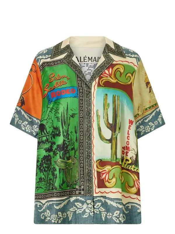 ALEMAIS Ace Printed Silk-twill Shirt - Green