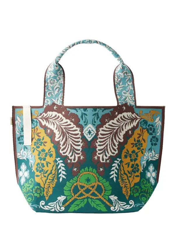 ALEMAIS Florence Floral-jacquard Tote - Dark Green