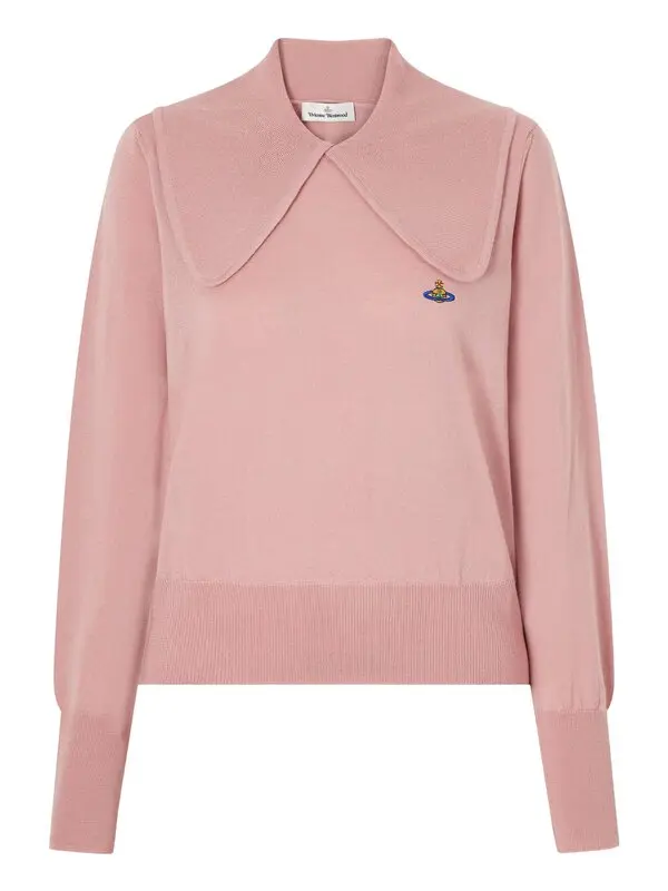 VIVIENNE WESTWOOD Tie Bea Logo-embroidered Polo Sweater - Blush