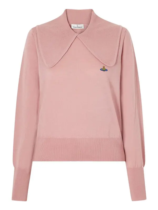 VIVIENNE WESTWOOD Bea Logo-embroidered Polo Sweater - Pink