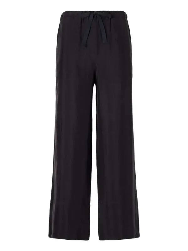 JAMES PERSE Silk-habotai Wide-leg Drawstring Pants - Black