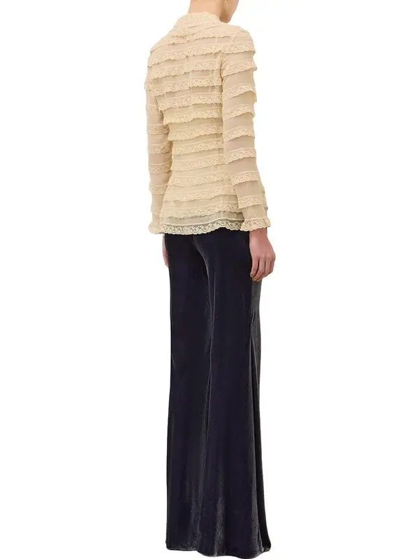 Zimmermann Ascent Lace Frill Blouse - Cream