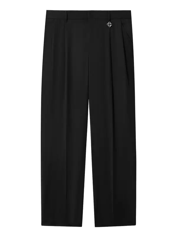 Casablanca Pleated Straight Leg Trousers - Black