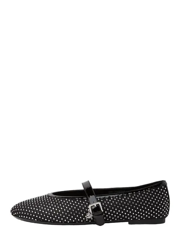 Karl Lagerfeld Karo Gemstone Mesh Mary Janes - Black/silver