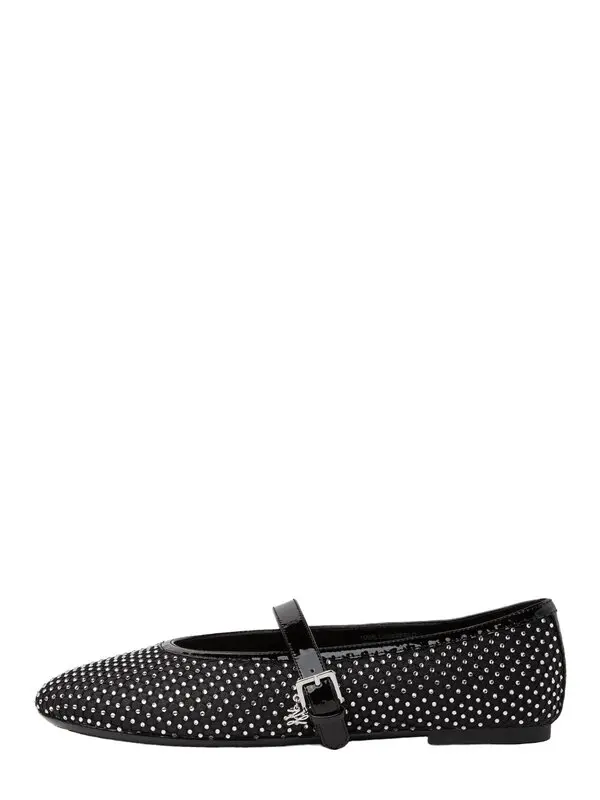 Karl Lagerfeld Karo Gemstone Mesh Mary Janes - Black/silver