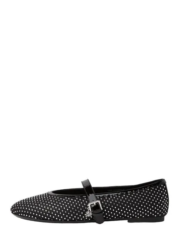 Karl Lagerfeld Karo Gemstone Mesh Mary Janes - Black/silver