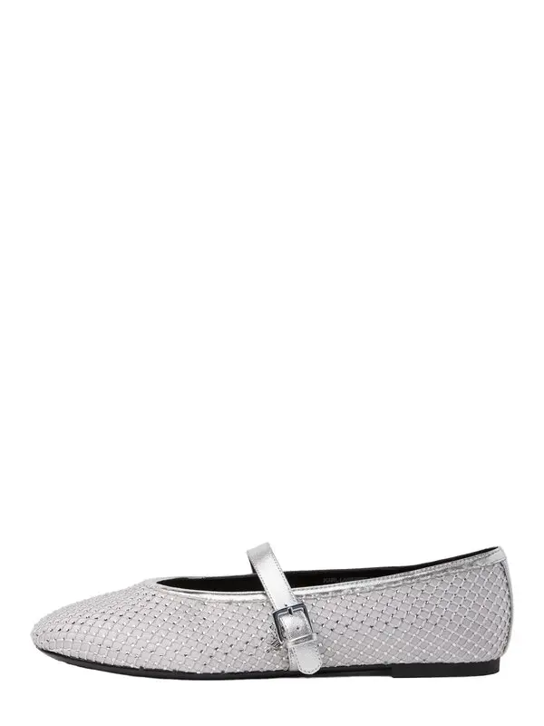 Karl Lagerfeld Karo Gemstone Mesh Mary Janes - Silver