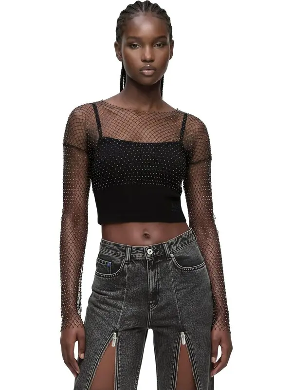 KL JEANS Chainmail Mesh Top - Black
