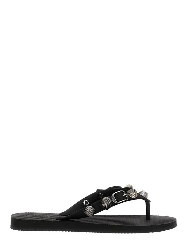 Balenciaga Holiday Capsule 'cagole' Thong Sandals - Black