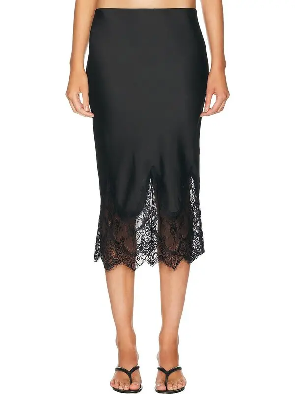 Norma Kamali Bias Half Slip Dress With Lace - Black