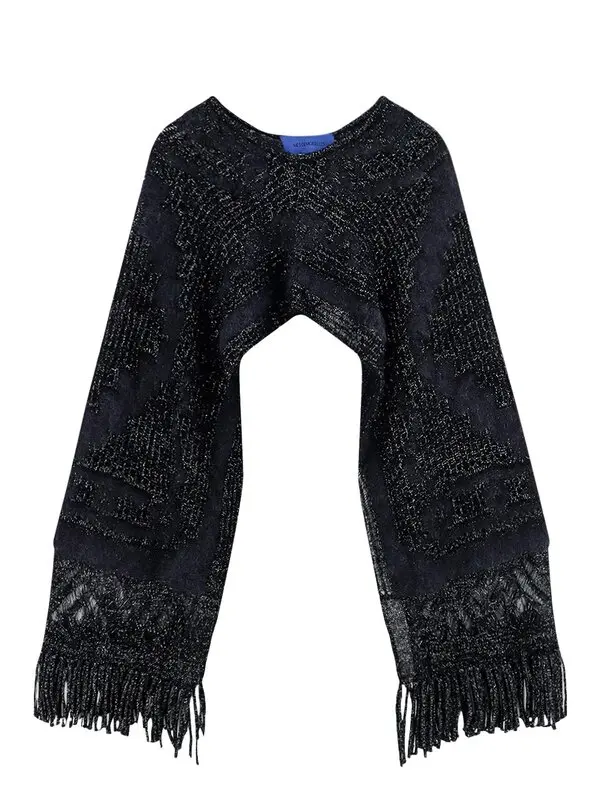 MES DEMOISELLES Royce Wool And Mohair Blend Cape - Black