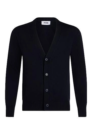 Alpha Studio Cardigan Midnight Size Merino Wool - Blue