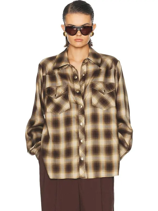 Ronny Kobo Tatie Shirt In Brown - Brown Multi