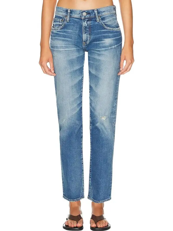 Moussy Vintage Velma Slim Straight Leg Jeans - Blue