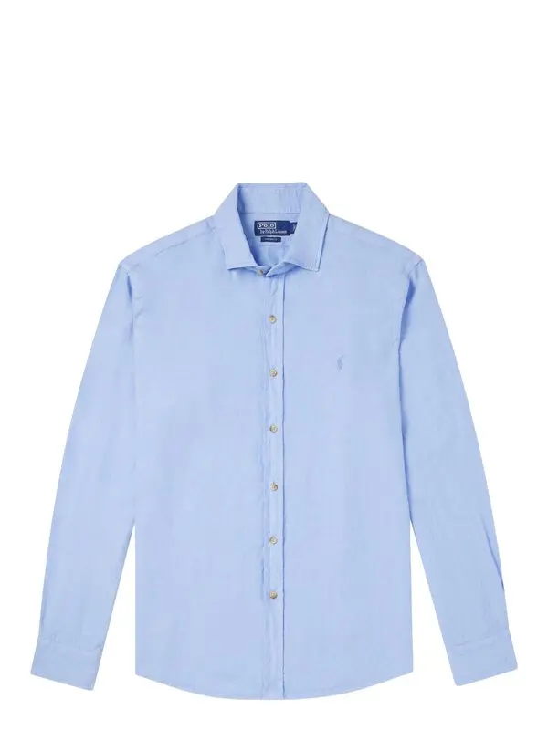 Polo Ralph Lauren Logo-embroidered Linen Shirt - Blue