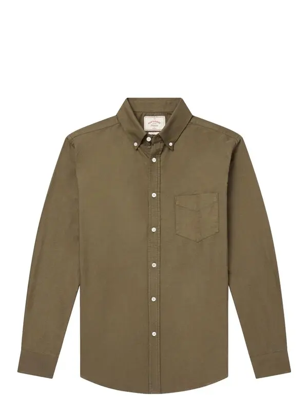 Portuguese Flannel Belavista Button-down Collar Cotton Shirt - Green