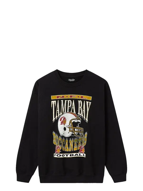 Junk Food Clothing Tampa Bay Buccaneers Helmet Crew Fleece Sweatshirt - Black