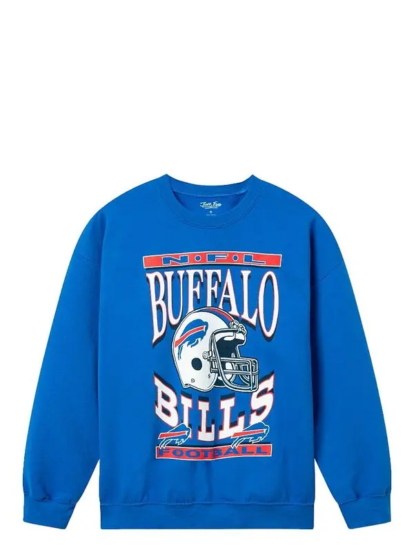 Junk Food Clothing Buffalo Bills Helmet Flea Market Crew Fleece - Royal