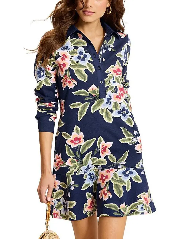 Tommy Bahama Island Escape Ocean Petals Long Sleeve Dress - Coastline